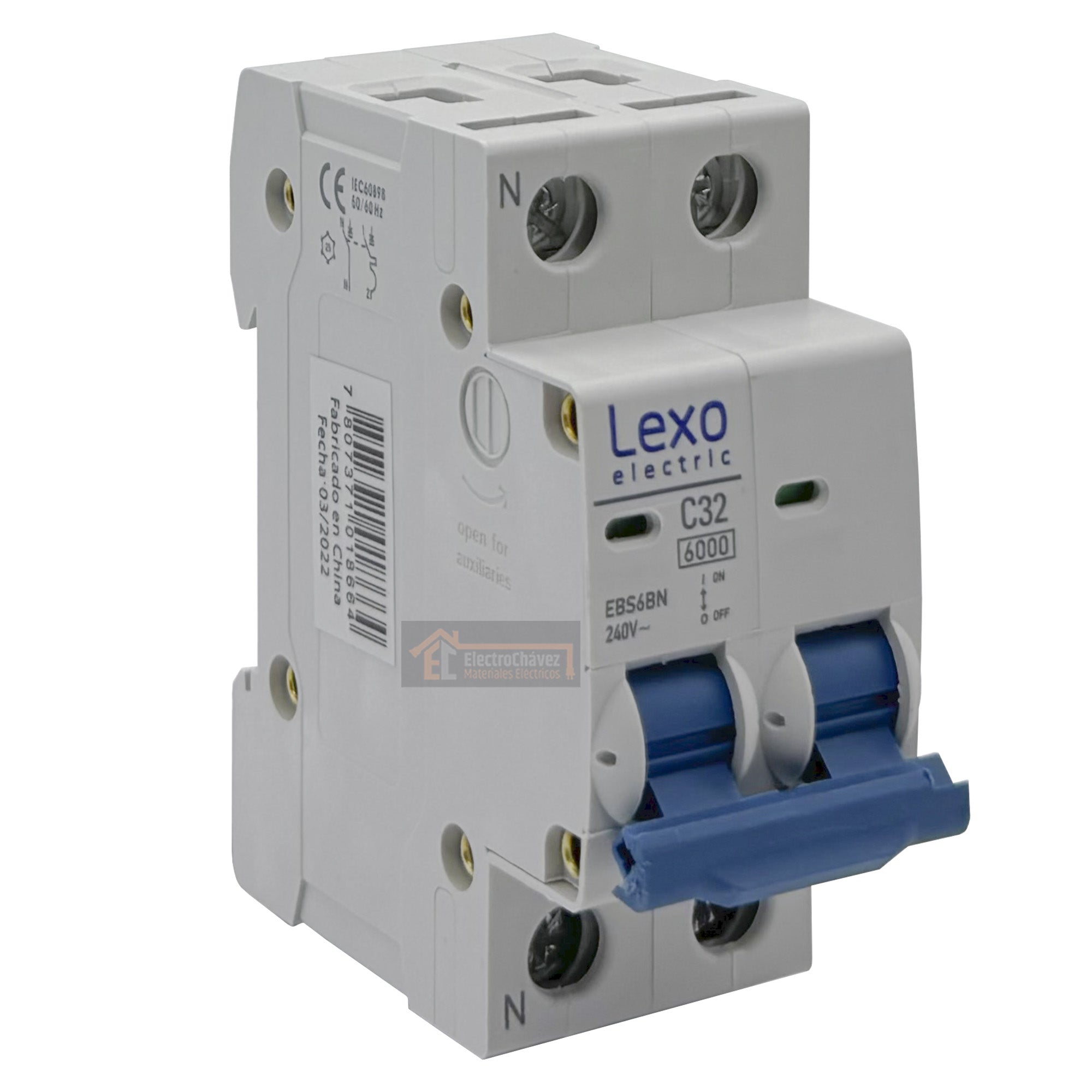 Interruptor Disyuntor Automático Bipolar 2p 32a (2x32a) 6ka Curva C ...